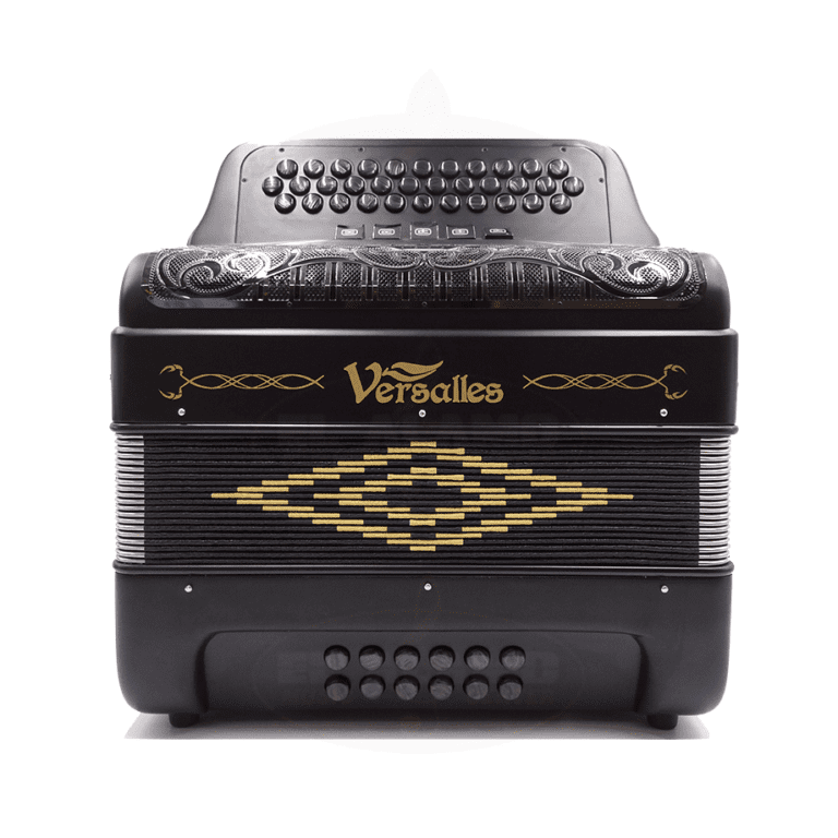 Acordeon Versalles 5 Registros 3412m-5 FBE Negro 34 Botones - Alamo Musical