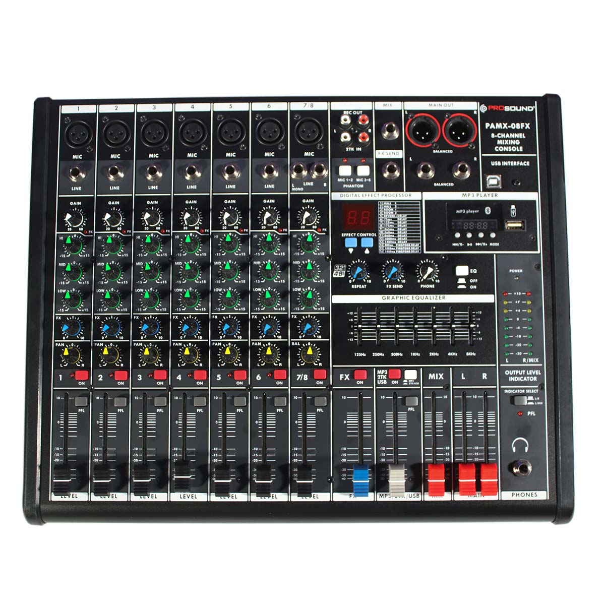 Mezcladora Prosound PAMX-08FX - Alamo Musical