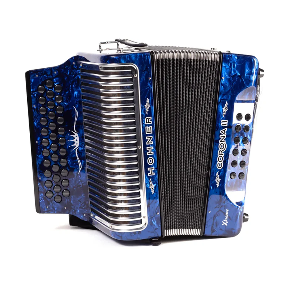 Acordeón Hohner Corona II Xtreme A5441 FA-SIB-MIB Azul Marino con Funda ...